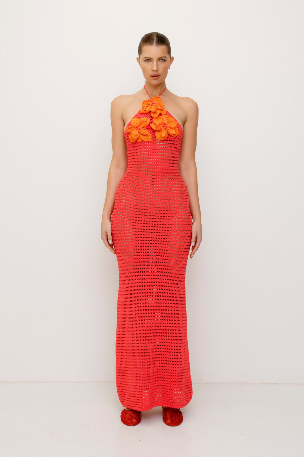 La Monada Knit Maxi Dress - Coral – The Wolf Gang