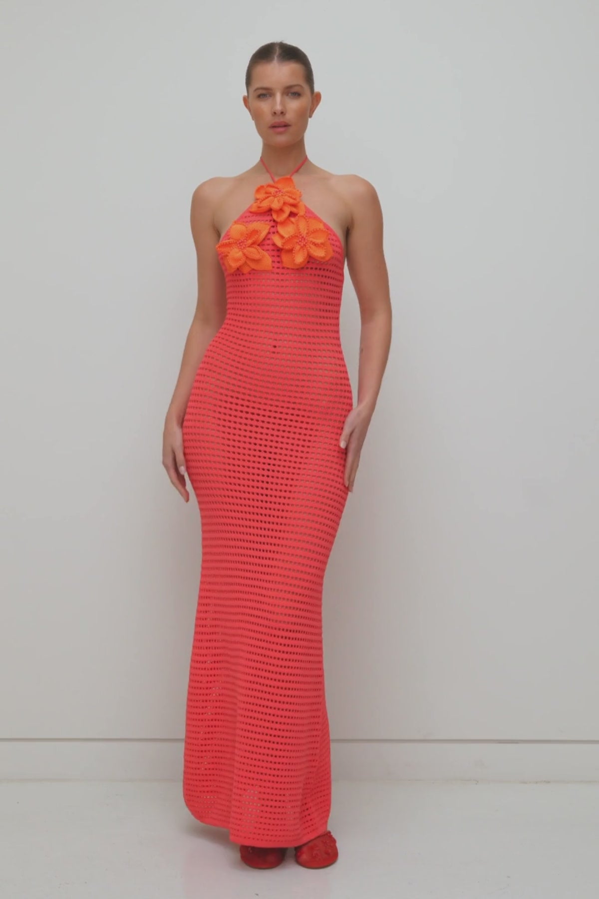 La Monada Knit Maxi Dress - Coral – The Wolf Gang